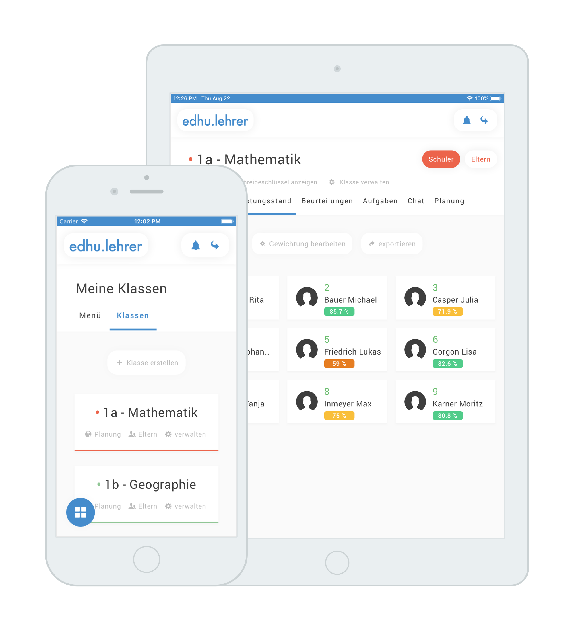 edhu - Die praktische App für Lehrer, Schüler und Eltern